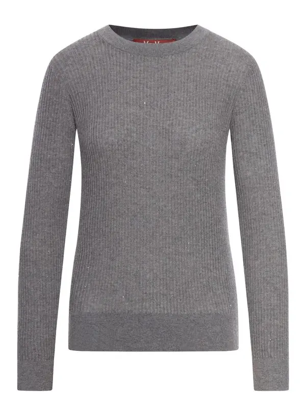 Max Mara Crewneck Ribbed Jumper - Gray