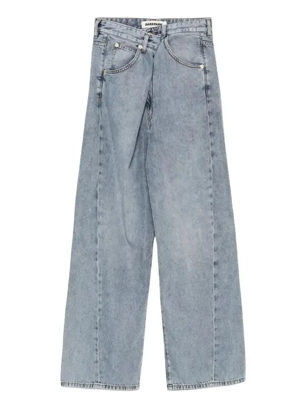 DARKPARK Ines Fold Over Denim Jeans - Gray