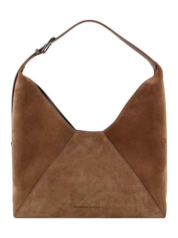 Brunello Cucinelli Paneled Shoulder Bag - Brown