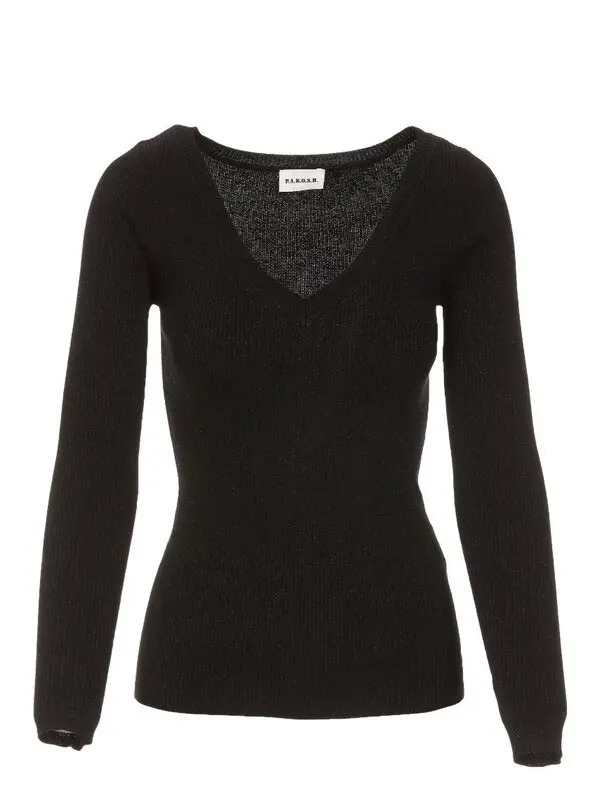 P.a.r.o.s.h V-neck Long-sleeve Jumper - Black