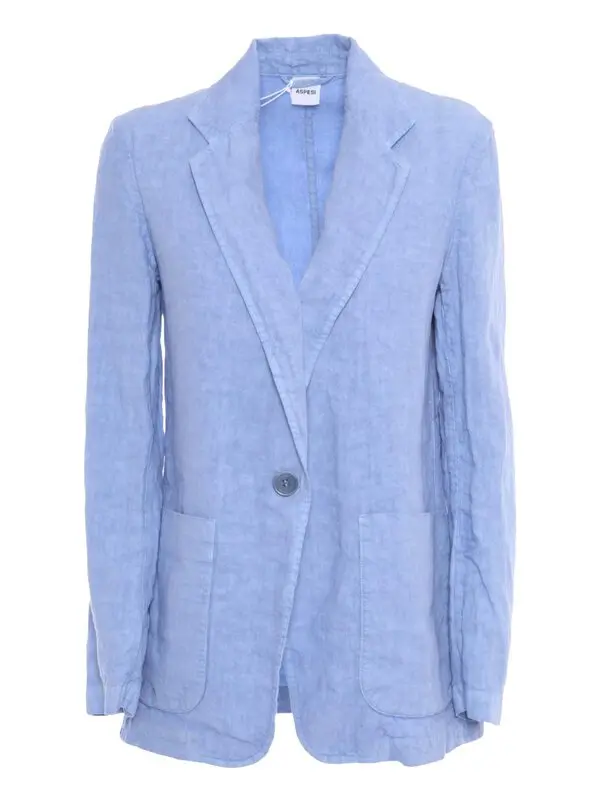 Aspesi Single-breasted Deconstructed Jacket - Blue