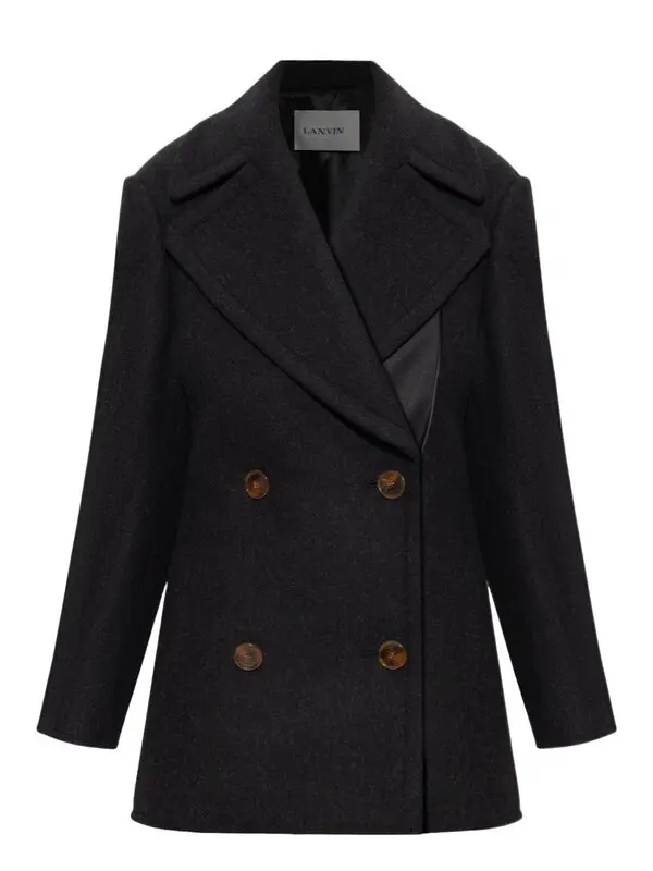 LANVIN Double-breasted Tailored Coat - Black