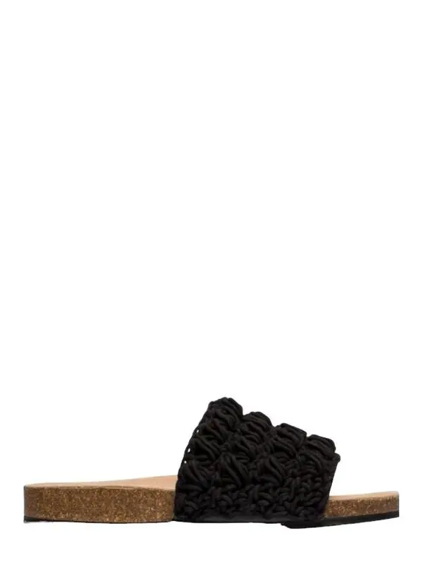 J.W.ANDERSON Flat Slippers With Knitted Cotton Upper - Black