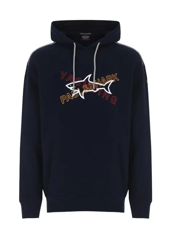 PAUL  SHARK Paul & Shark Logo Hooded Sweater - Black