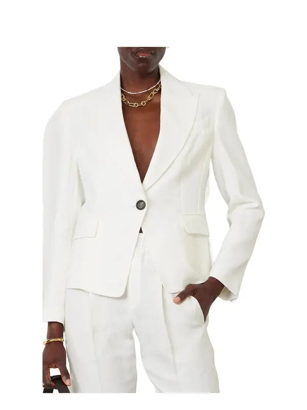 Brunello Cucinelli Long Sleeved Suit Coat - White