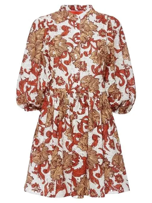 La DoubleJ Portofino Printed Dress With Detachable Ribbon Belt - Brown