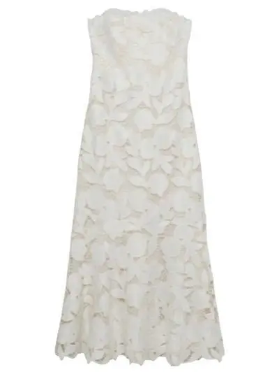 Simkhai Valletta Strapless Embroidered Maxi Dress - White