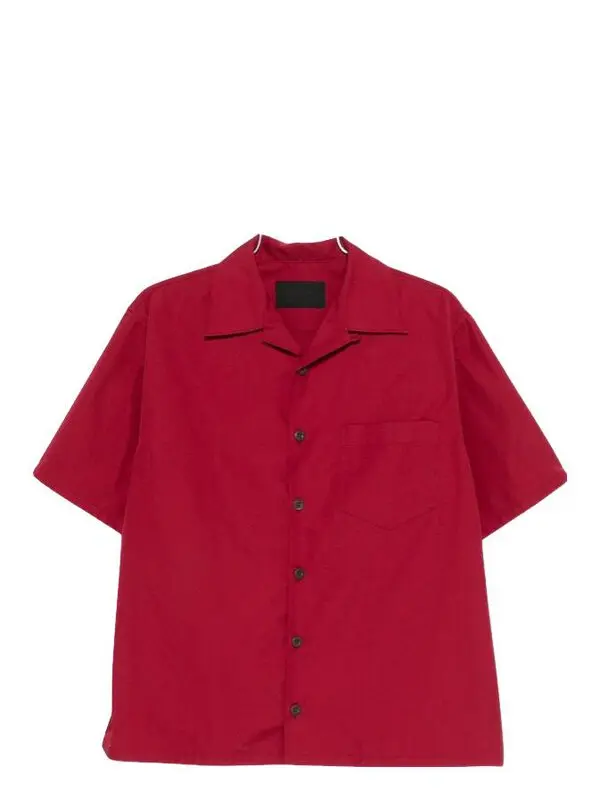 Prada Short-sleeved Fringed Shirt - Ruby Red
