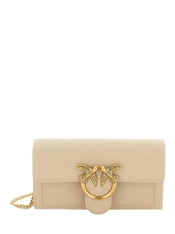 Pinko Love One Chain Linked Crossbody Bag - Nude