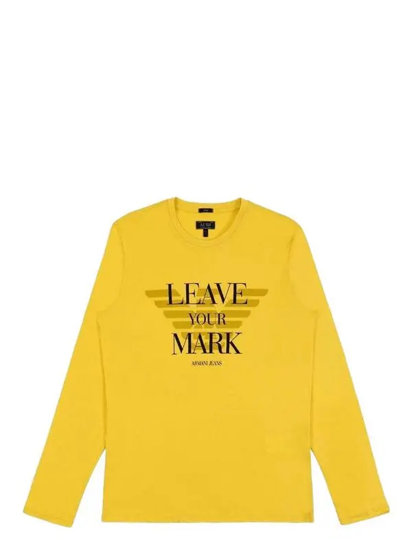 Emporio Armani T-shirt With Round Neck And Long Sleeves - Yellow