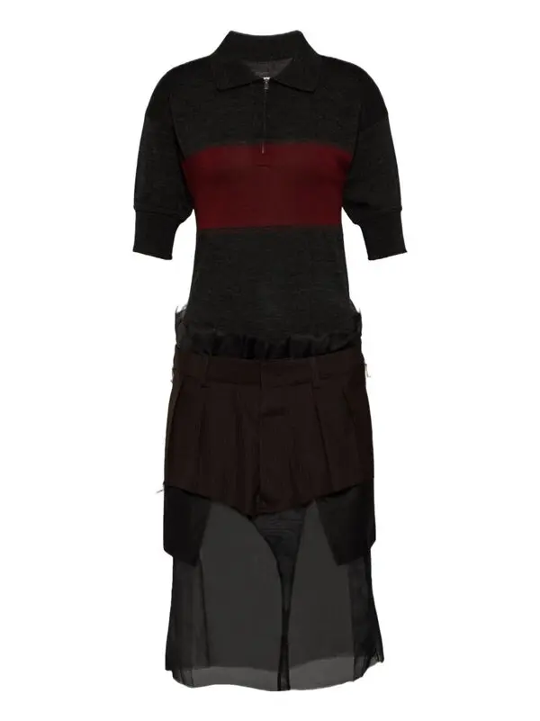 MAISON MARGIELA Layered Blend Midi Dress - Black