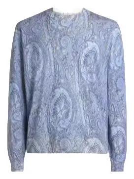 Etro Paisley Knit Jumper - Light Blue