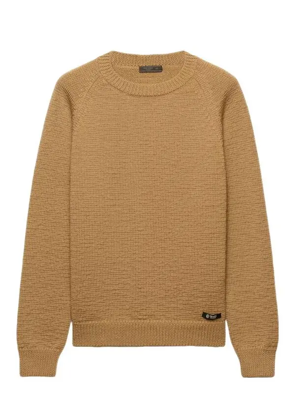 Prada Long-sleeved Crewneck Jumper - Camel Brown