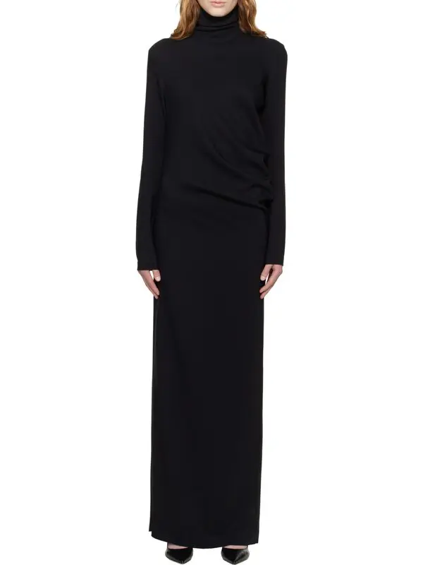 TOTEME Twist Long Sleeve Maxi Dress - Black