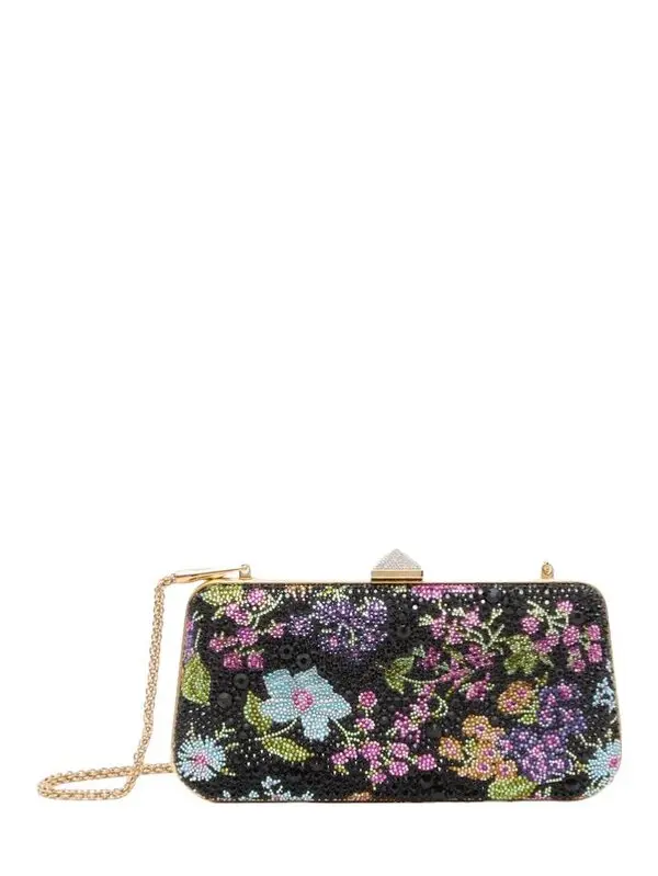 Valentino Garavani Embellished Floral Shoulder Bag - Black