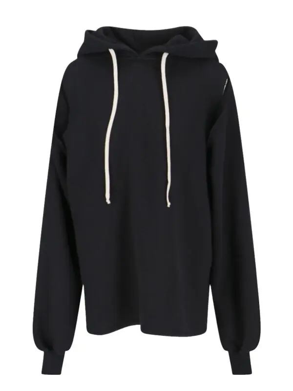 Rick Owens Cut Out-detail Organic Cotton Hoodie - Black