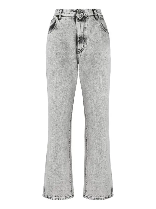 Missoni Acid Wash Logo Plaque Jeans - Gray