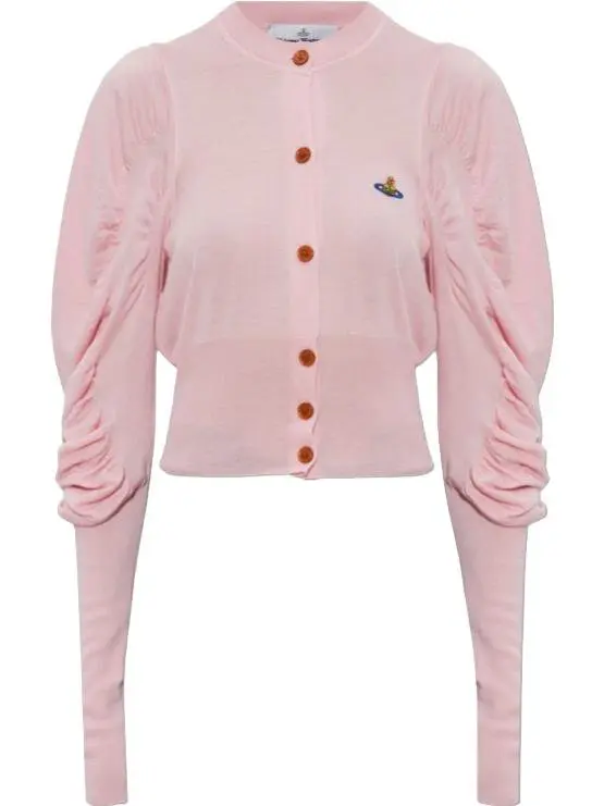 VIVIENNE WESTWOOD Eli Cropped Cardigan With Saturn Logo - Pink