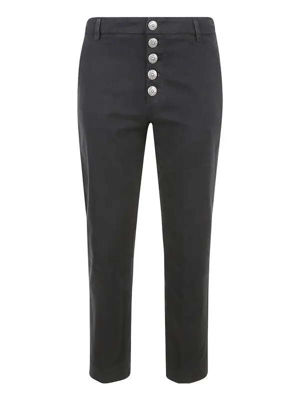 DONDUP Button-front Slim Pants - Black