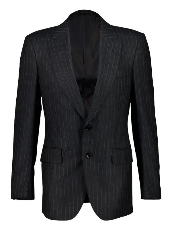 TOM FORD Pinstripe Single-breasted Blazer - Dark Gray