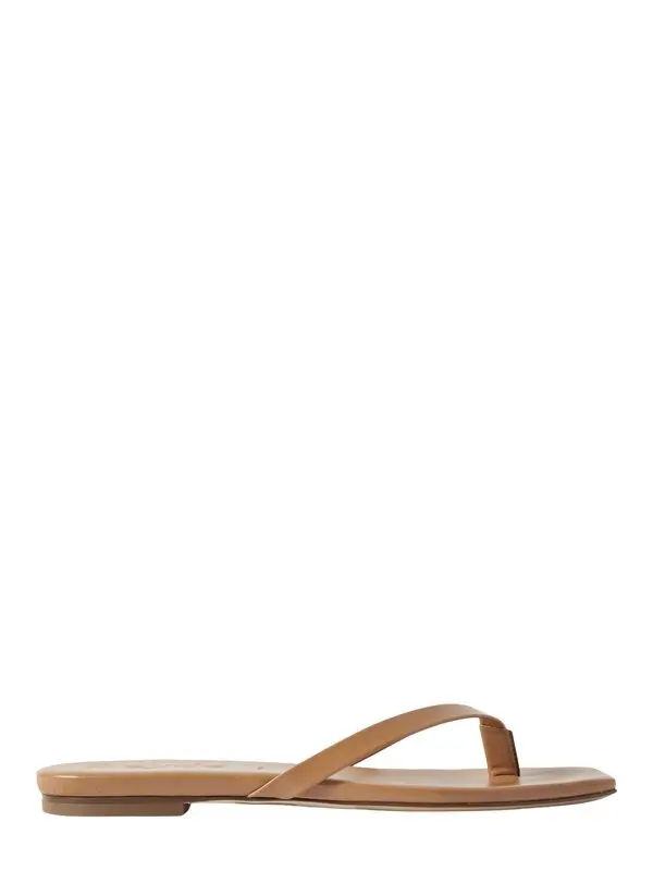 AeydĒ Square Toe Flip Flop Sandals - Brown