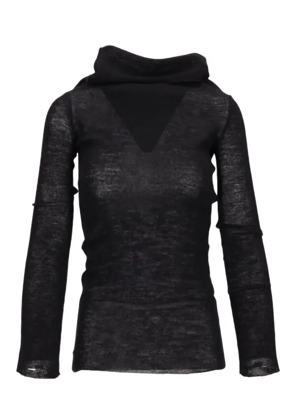 ANN DEMEULEMEESTER Tizziana Long Sleeve Knit Top - Black