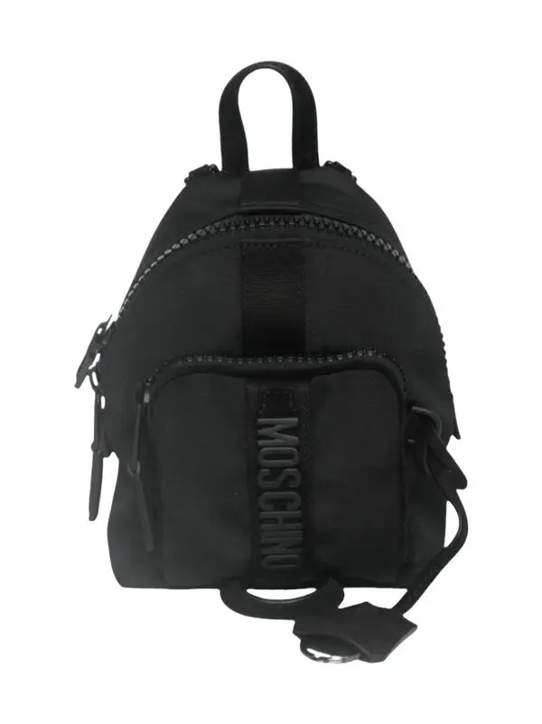 Moschino Cordura Backpack With Zippered Pockets - Black