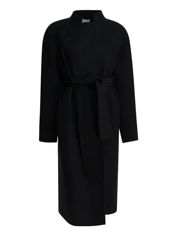 Khaite Single-breasted Belted Coat - Black