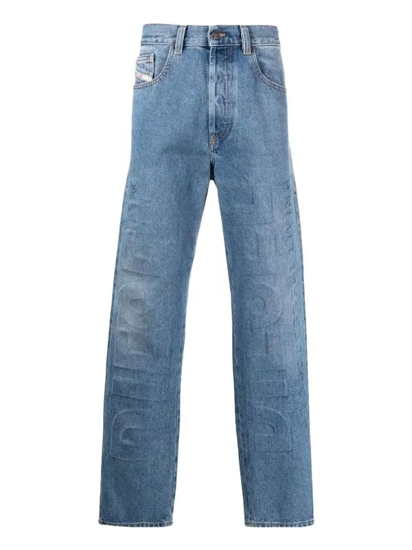 DIESEL® D-mand Mid-rise Straight-leg Jeans - Blue