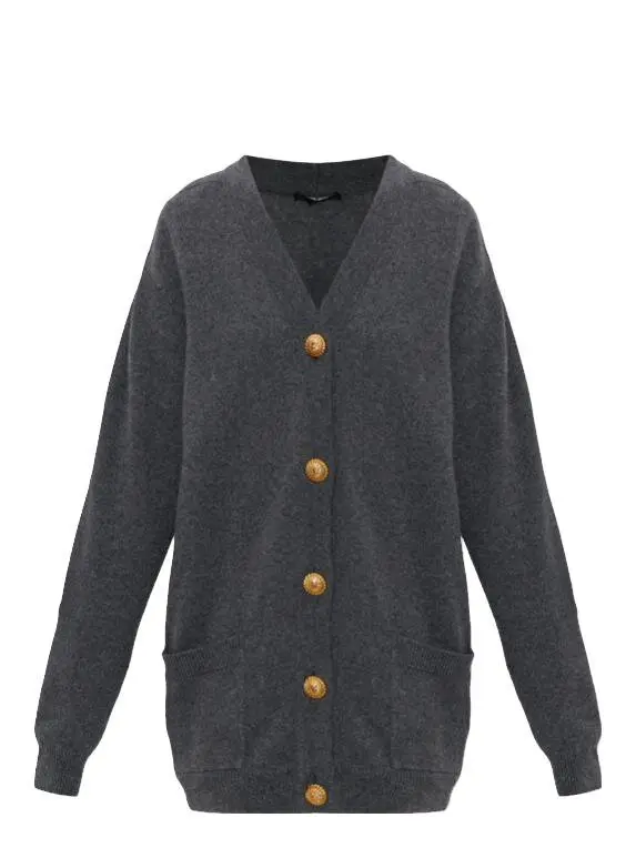 Balmain Button-up Knit Cardigan - Grey