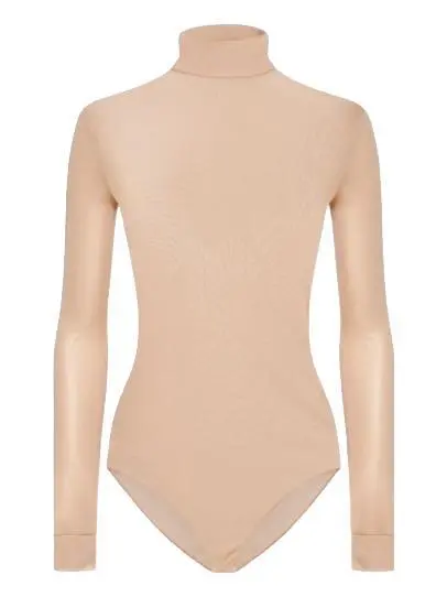 MAISON MARGIELA High Neck Long Sleeve Bodysuit - Nude