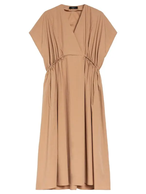 Max Mara V-neck Midi Dress With Drawstring Waist - Desert-colored