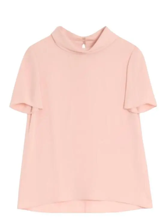 Valentino Garavani Georgette Mock Neck Short-sleeved Top - No