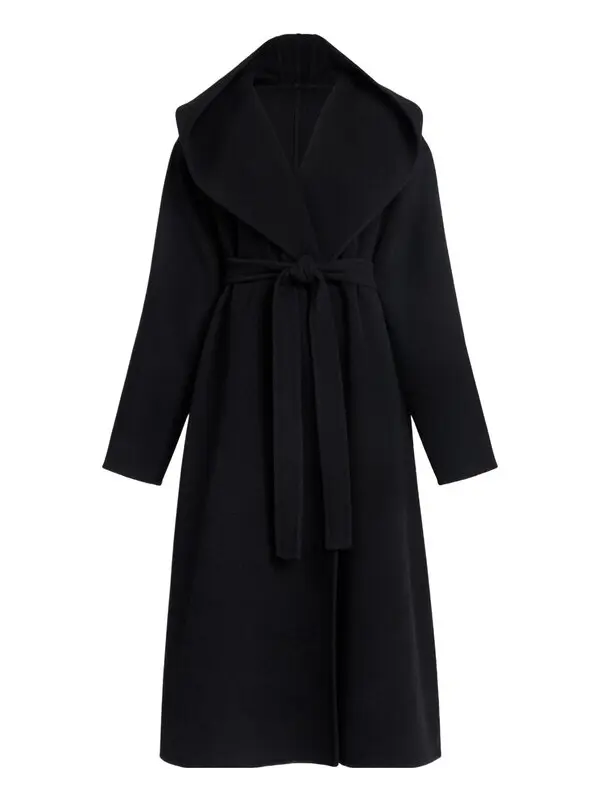 Alaïa Hooded Tie Coat - Black