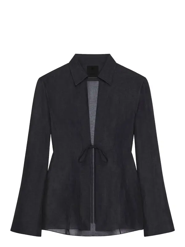 Givenchy And Linen Shirt With Lace Detail - Black