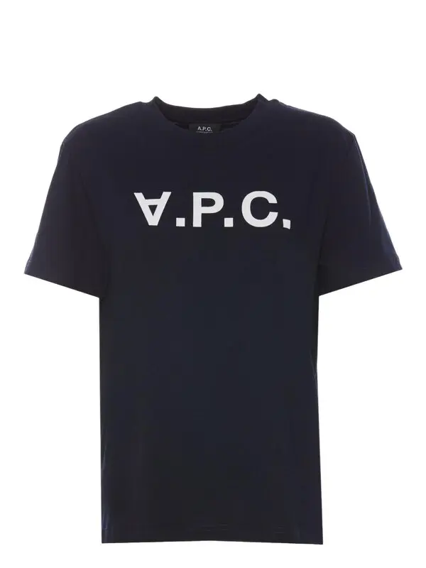 A.p.c. Velvet Logo Crewneck T-shirt - Black