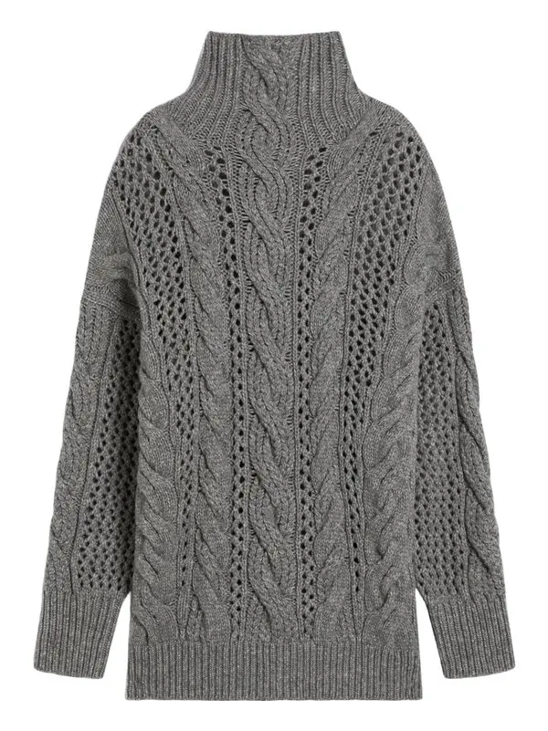 Sportmax Oversized Cable-knit Sweater - Medium Gray