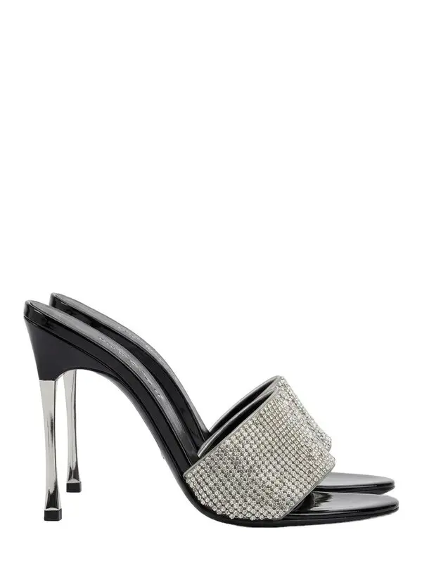 Gucci Gg Embellished Stiletto Sandals - Gray