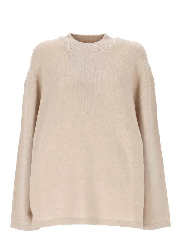 Max Mara Ribbed High-neck Sweater - Nude