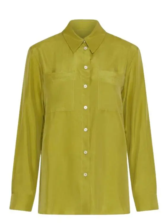 Marella Silk Habotai Shirt - Green
