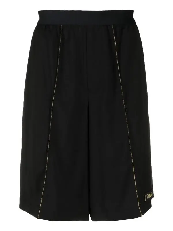 We11Done Contrast Stitching Track Shorts - Black