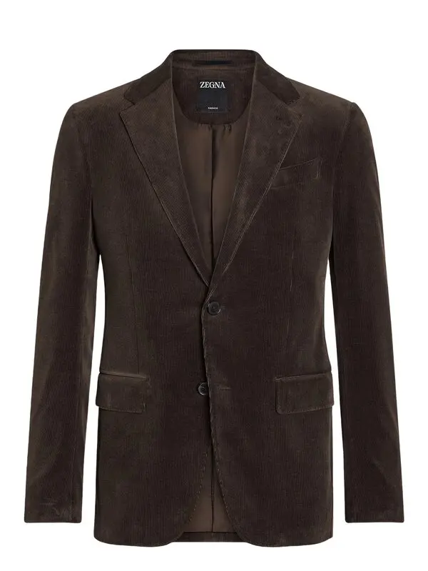 Zegna Cashco Single-breasted Jacket - Dark Brown