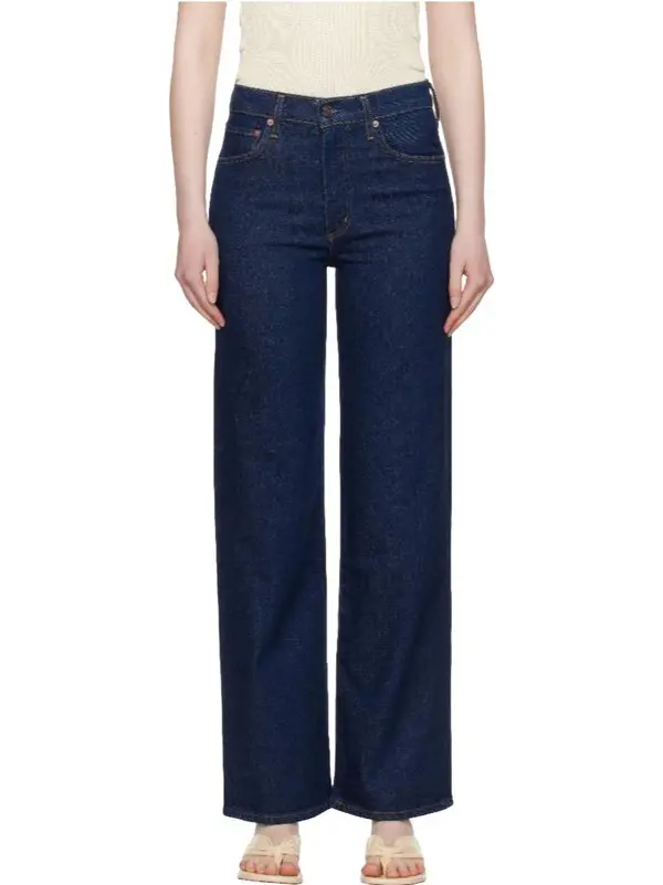 AGOLDE Straight Leg Jeans With Belt Loops - Black