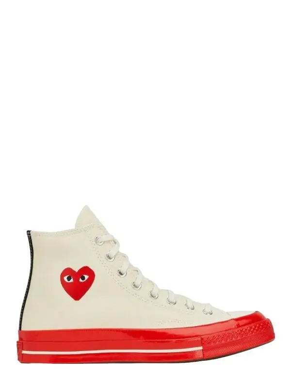 Play Comme Des Garcon High Lace-up Casual Sneakers - Nude