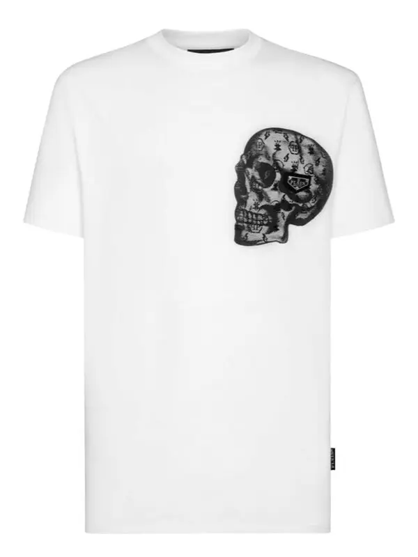 Philipp Plein Skull-print Cotton-blend T-shirt - White