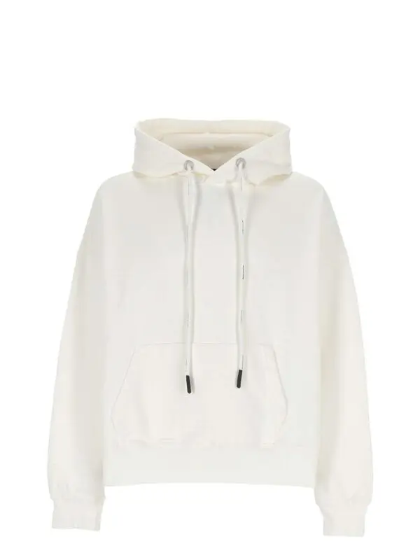 Palm Angels Logo Detailed Drawstring Hoodie - White