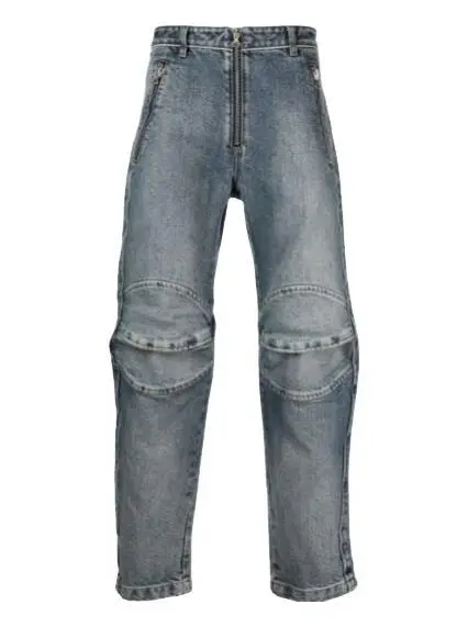 DIESEL® Logo Patch Zip-up Jeans - Blue