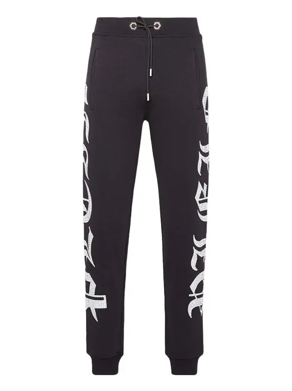 Philipp Plein Printed Drawstring Sweatpants - Black
