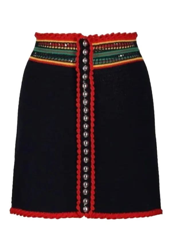 Rabanne Macramé Miniskirt - Black