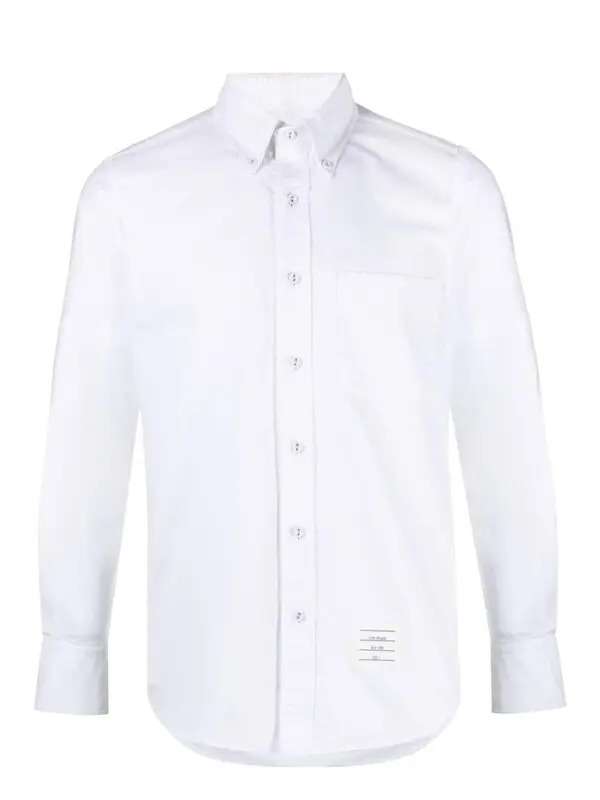 Thom Browne Rwb Striped Long-sleeved Shirt - White